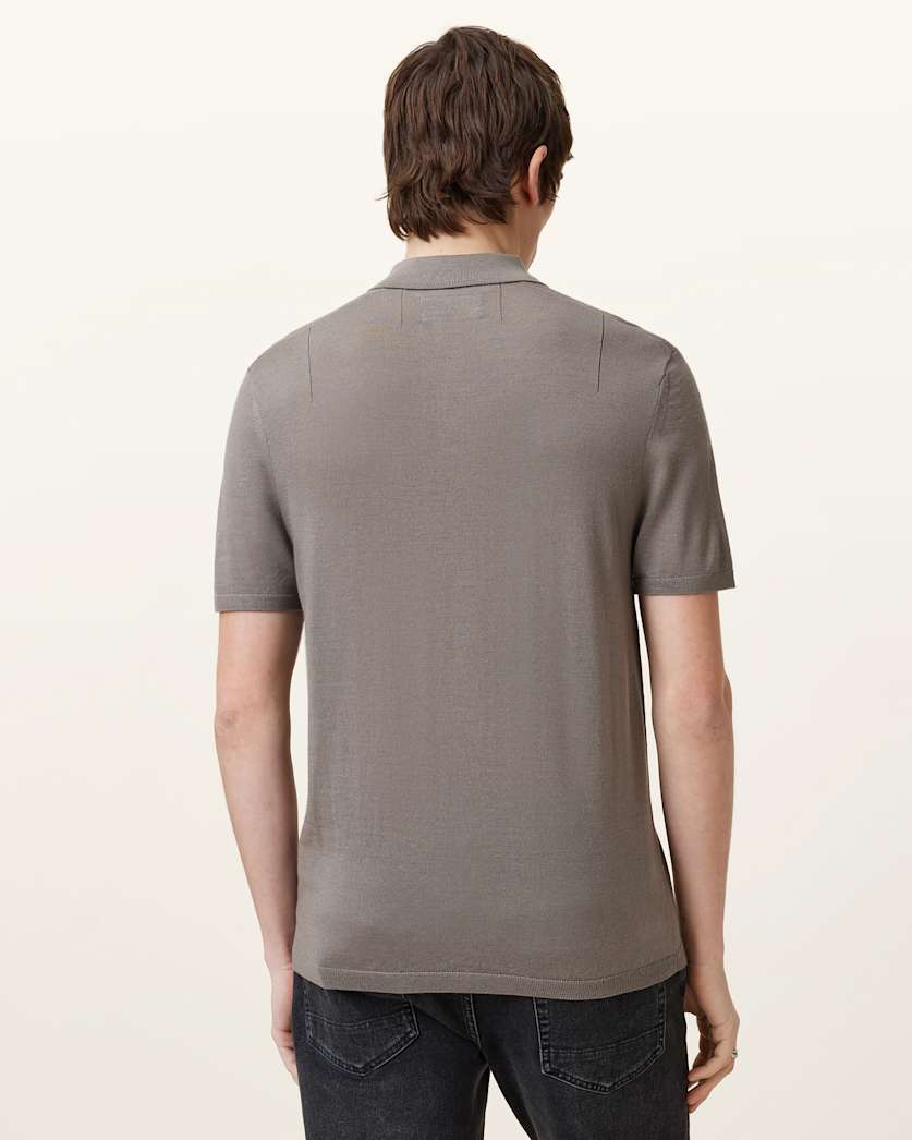 Mode Merino Short Sleeve Ramskull Polo Shirt CHESTNUT BROWN | ALLSAINTS